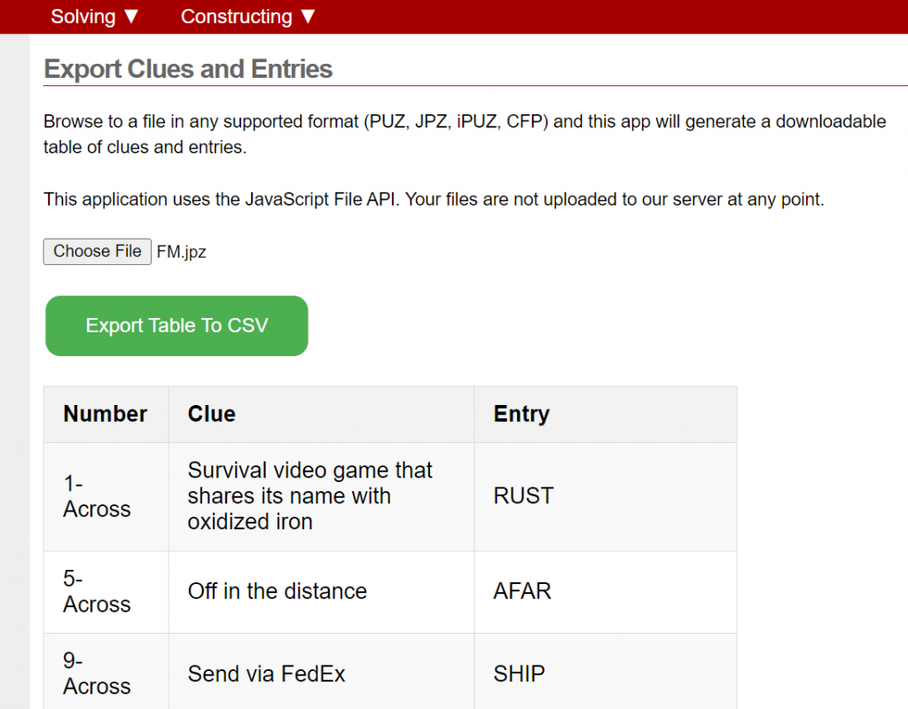 Exporting Crossword Clues And Entries – Crossword Nexus Blog